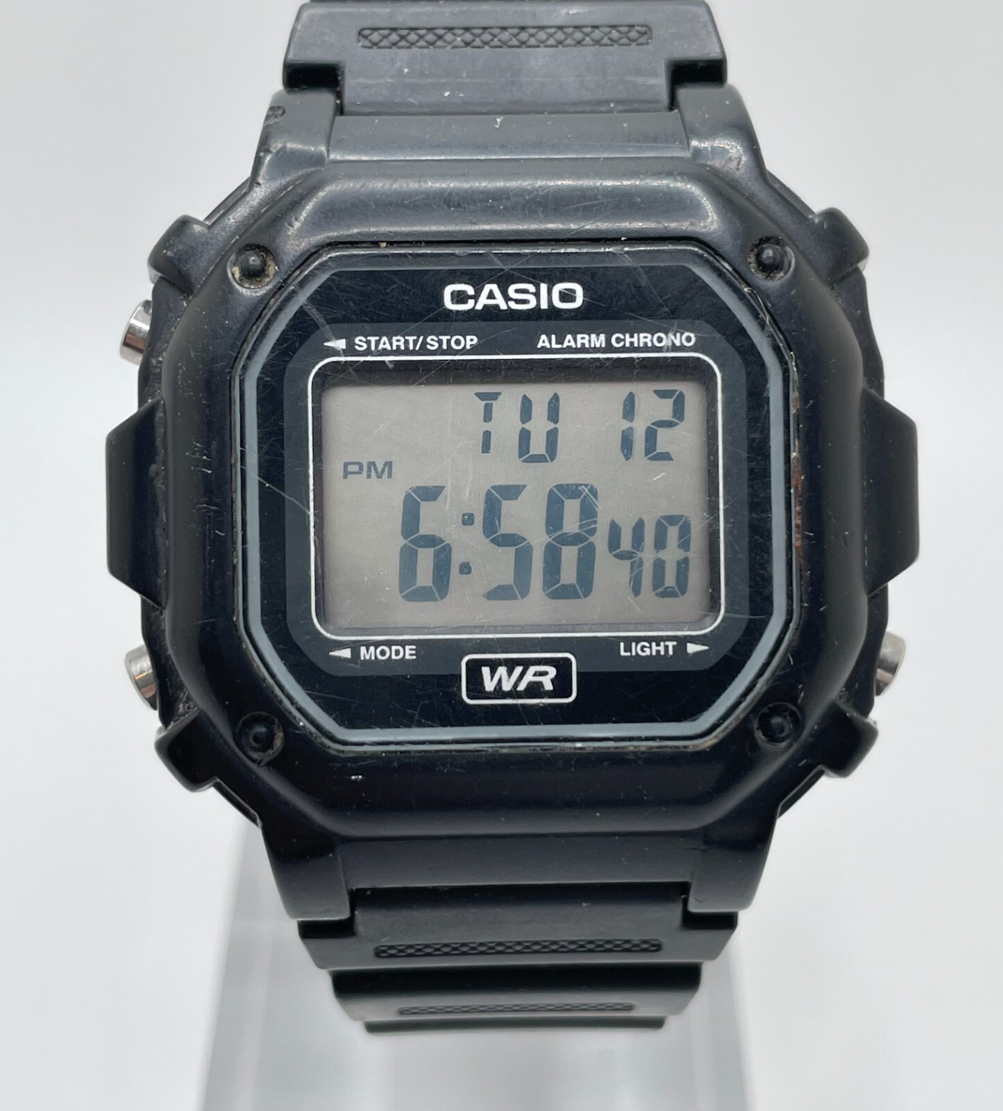 Casio Digital Watch F-108WH Quartz Chronograph Alarm Black Case Resin ...