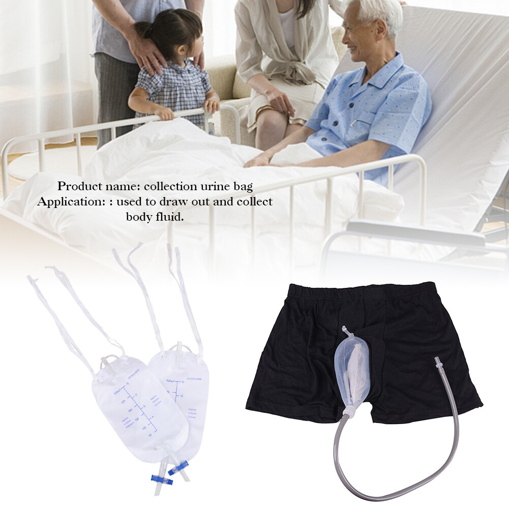 Male Urinal Leg Bag Incontinence Men's Silicon Urine Collector 500ml w ...