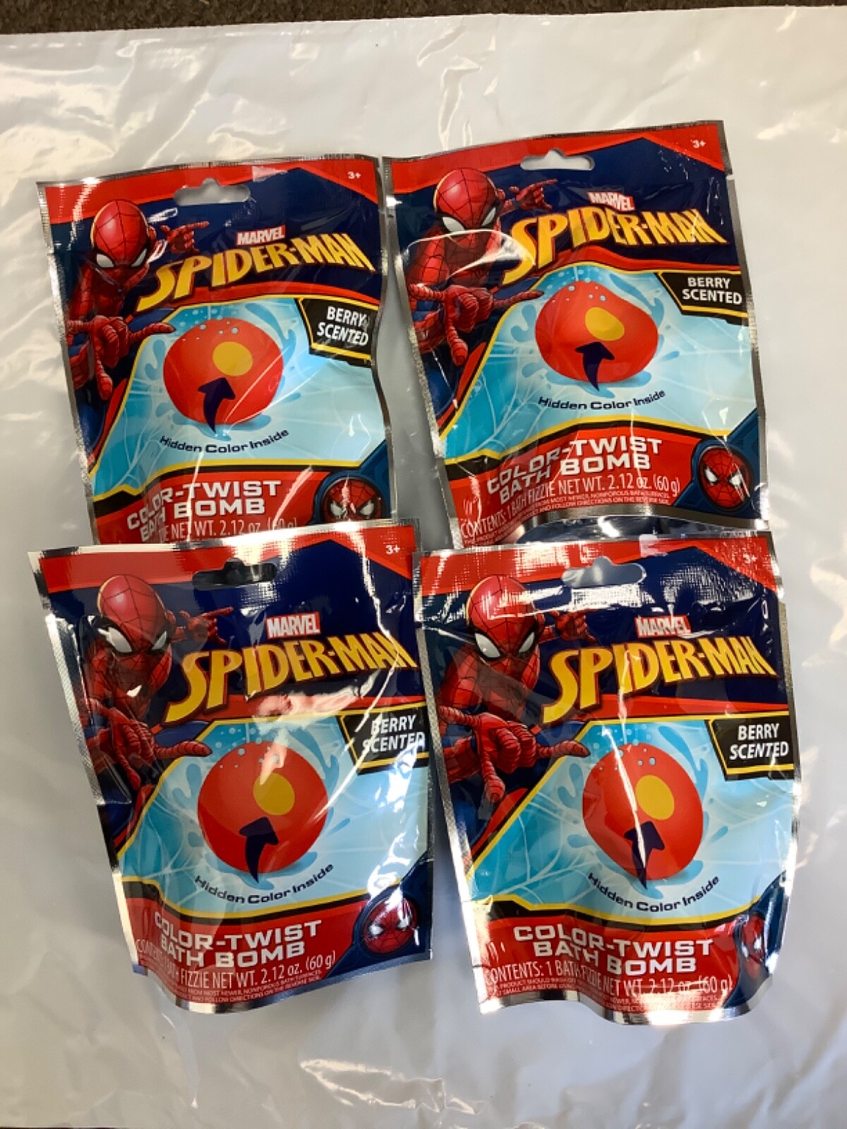 4 Spider-man Bath Bombs Character Color-Twist Bath Bombs Berry Fizzy ...