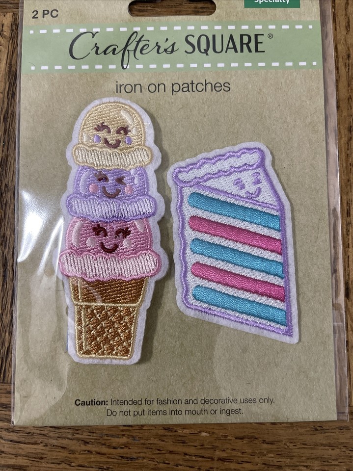 Crafters Square Iron On Ice Cream/Cake Patches 1ea 2pk-Brand New-SHIPS ...