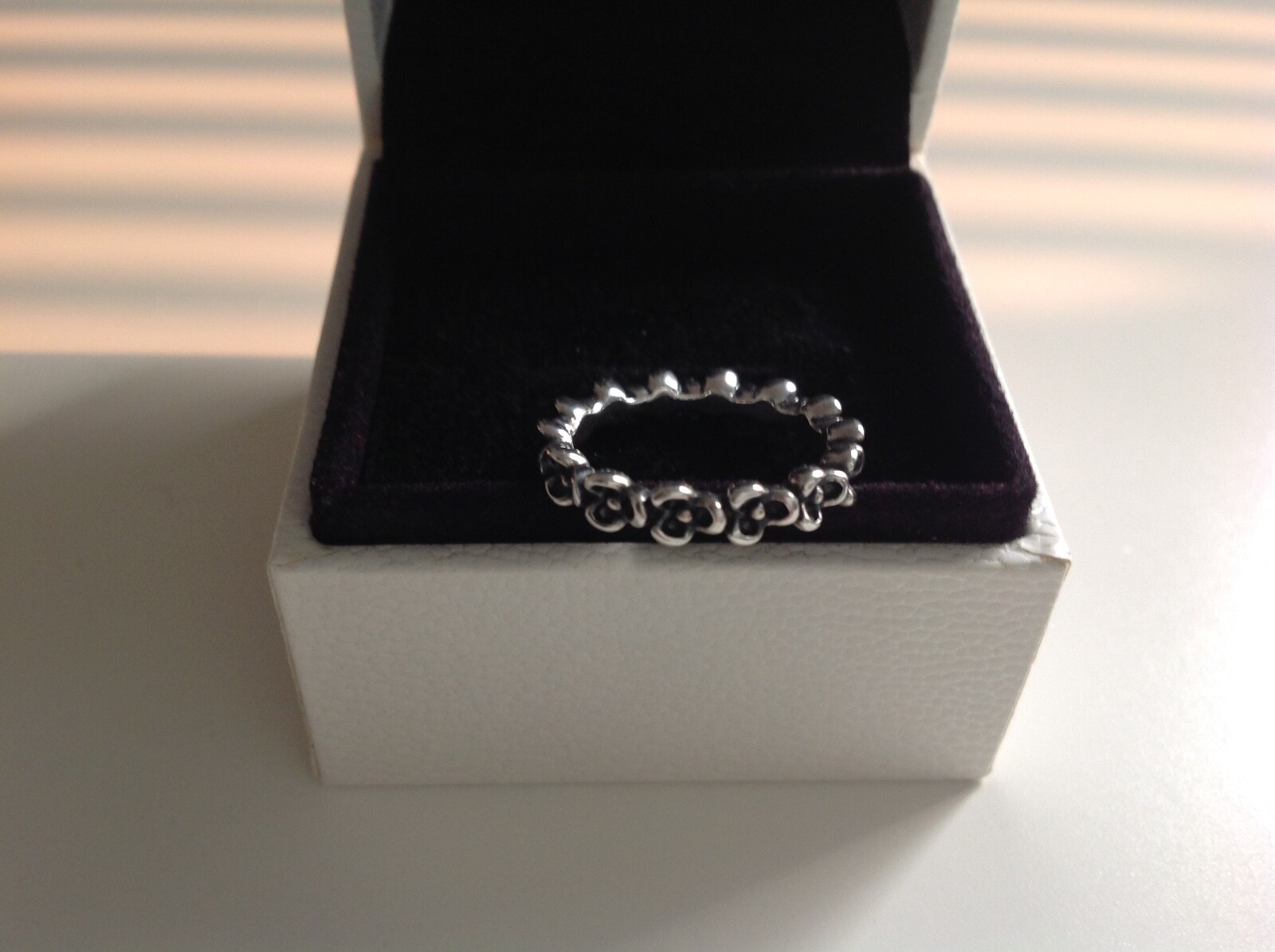 Authentic Pandora Sterling Silver Flower Band Ring Si… - Gem