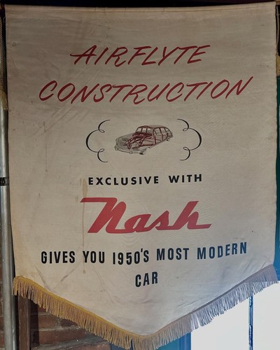 Rare 1950 Nash Automobile Banner 39"Wx50"L DEALERSHIP ADVERTISING 🔥 🔥 🔥 ...