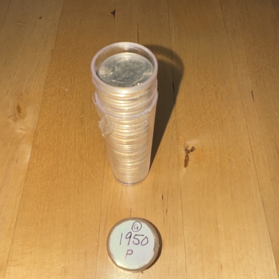 1950 Roosevelt Dimes Roll Philadelphia Mint 10C Coin BU Extremely nice ...