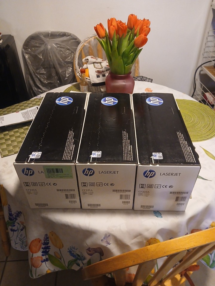 HP 654A Toner Set - CF331A CF332A CF333A M651 HP OEM FACTORY - NEW* | eBay