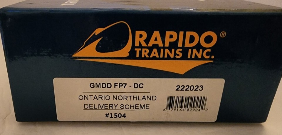 Rapido HO GMDD FP7 Diesel Ontario Northland Delivery Scheme #1504 | eBay