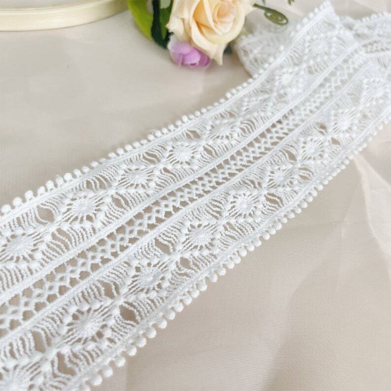 Symmetry Geometry Cotton Lace Trim Circle Dots Borders Crafts Trim 2 ...