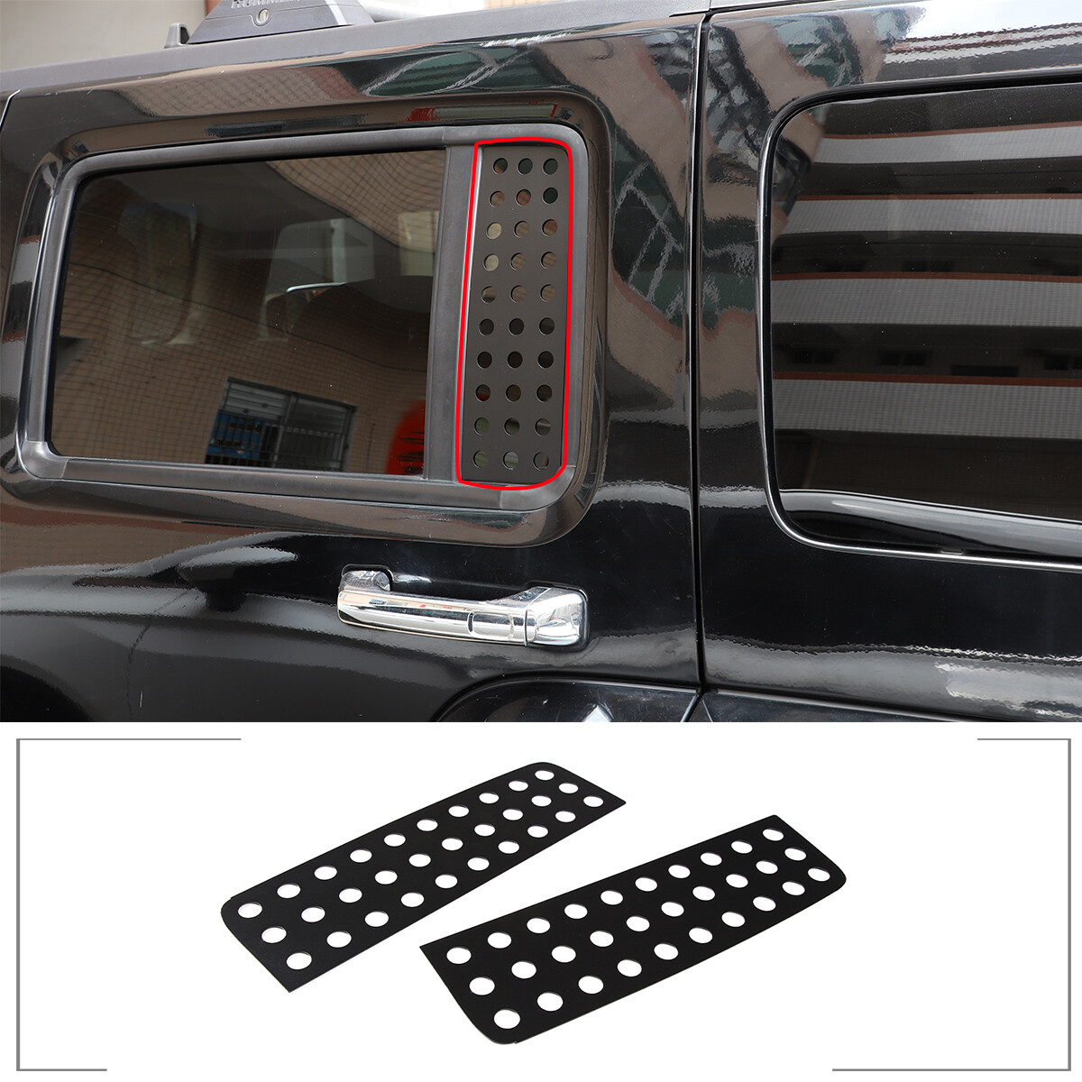 Rear Door Window Honeycomb Glass Strip Decals Cover Trim For Hummer H3 ...