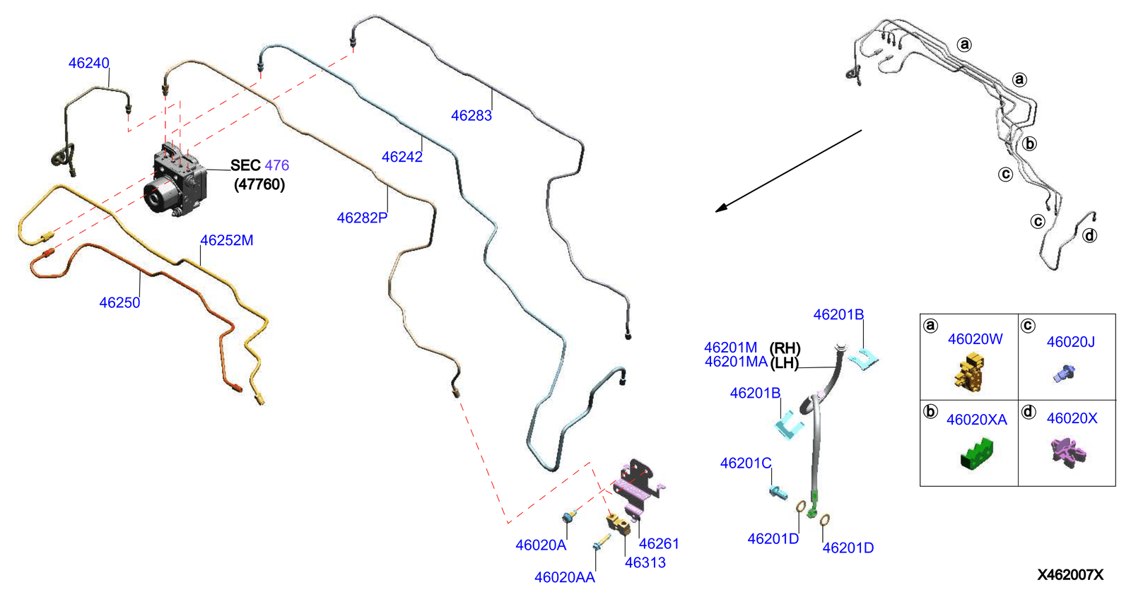 Genuine Nissan Tube ASSY Brake Rear RH 463155EE0A / 46315-5ee0a OEM for ...