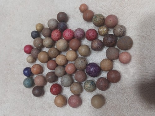 Antique / Vintage Clay marbles 50+ pc lot stonware | eBay