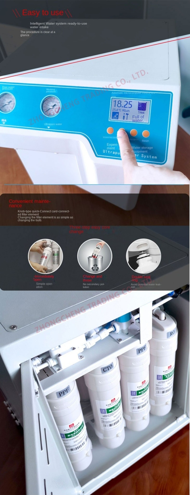 15L/h Laboratory ultrapure water machine equipment distilled water ...