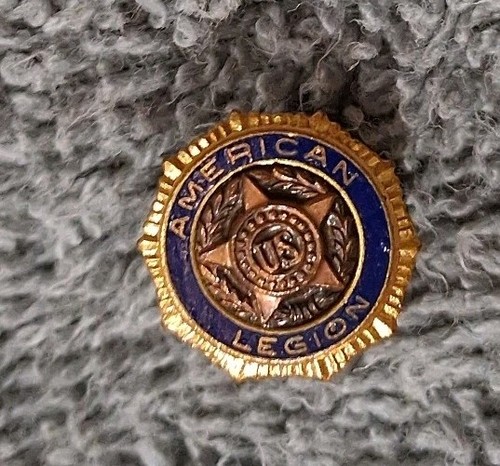 Vintage American Legion Gold Tone Blue Enamel U.S. Star Lapel/Tie Pin ...