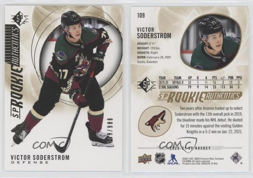 2020-21 SP Retail - SP Rookie Authentics Victor Soderstrom #109 Gold ...