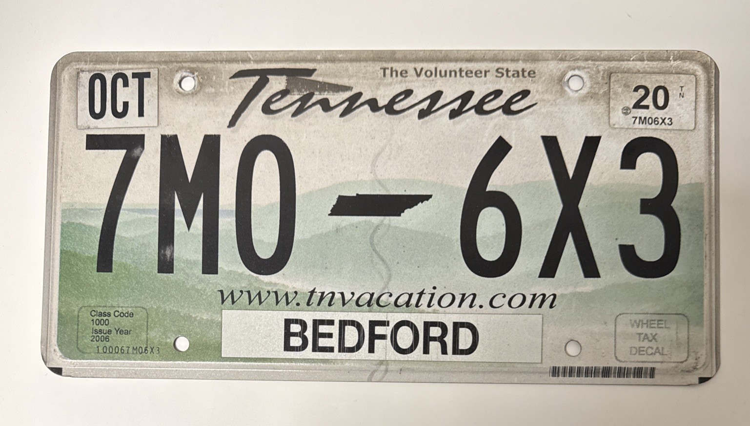 2020 Tennessee License Plate #7MO-6X3 | eBay