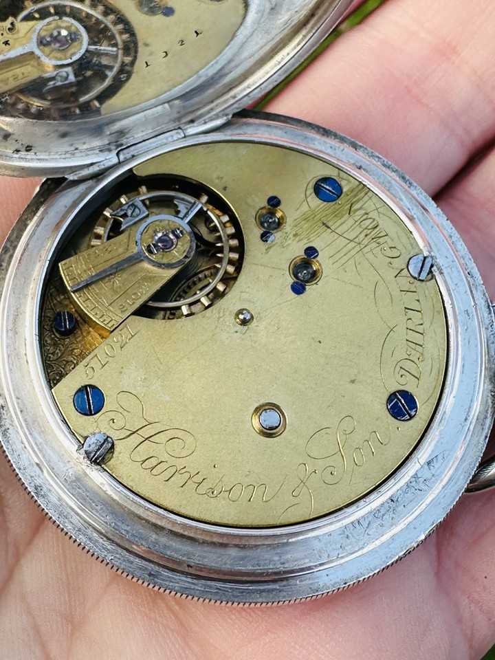 Harrison & Sons, Darlington. 1879 Heavy Sterling Silver Half Hunter ...