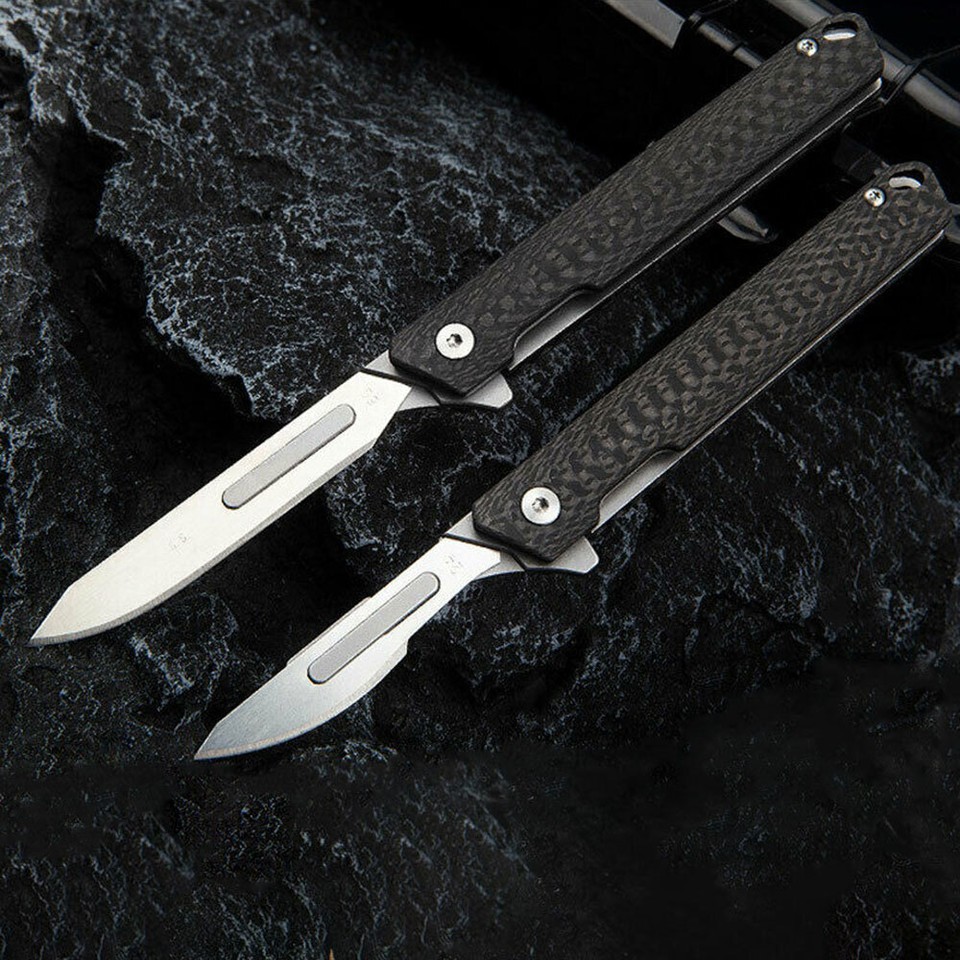 Carbon Fiber Pocket Scalpel Folding Blade Knives Utility Knife Outdoor ...