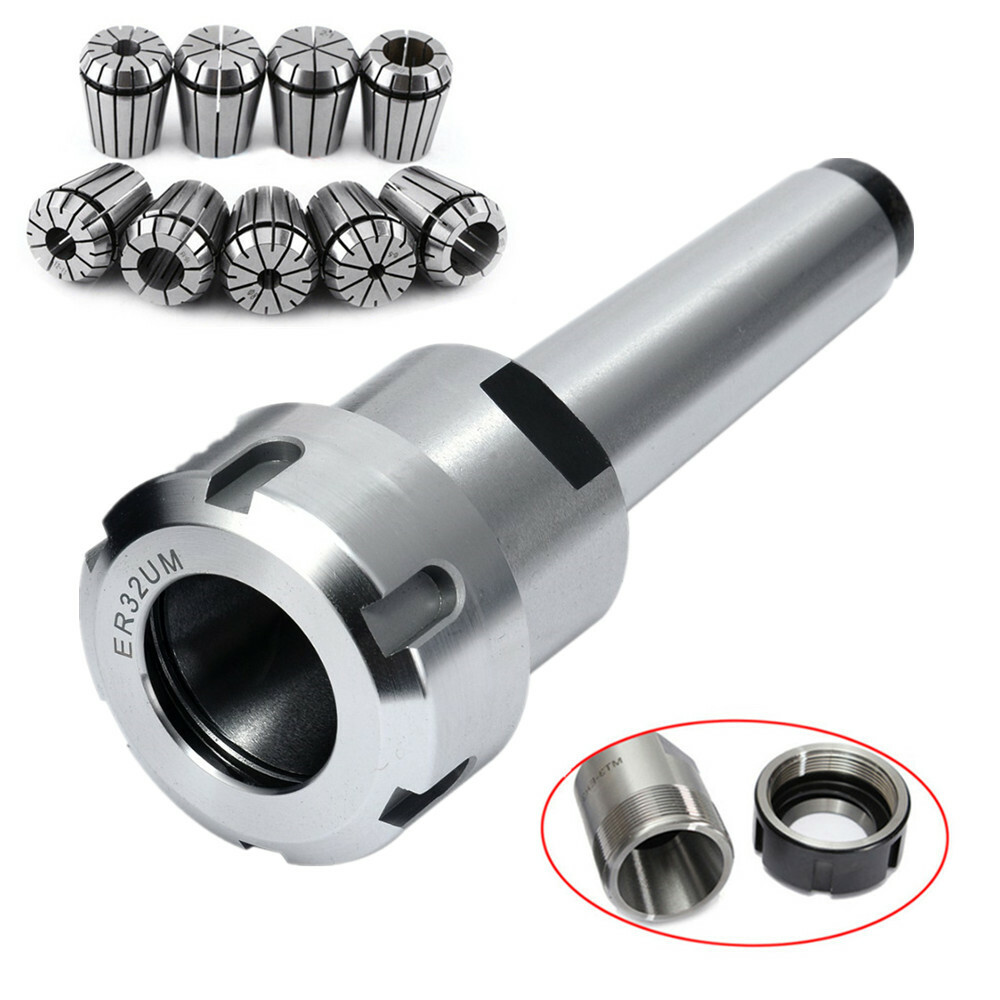 9pcs ER32 Spring Collets Set + 1pc MT3 M12 ER32 Collet Chuck Morse ...