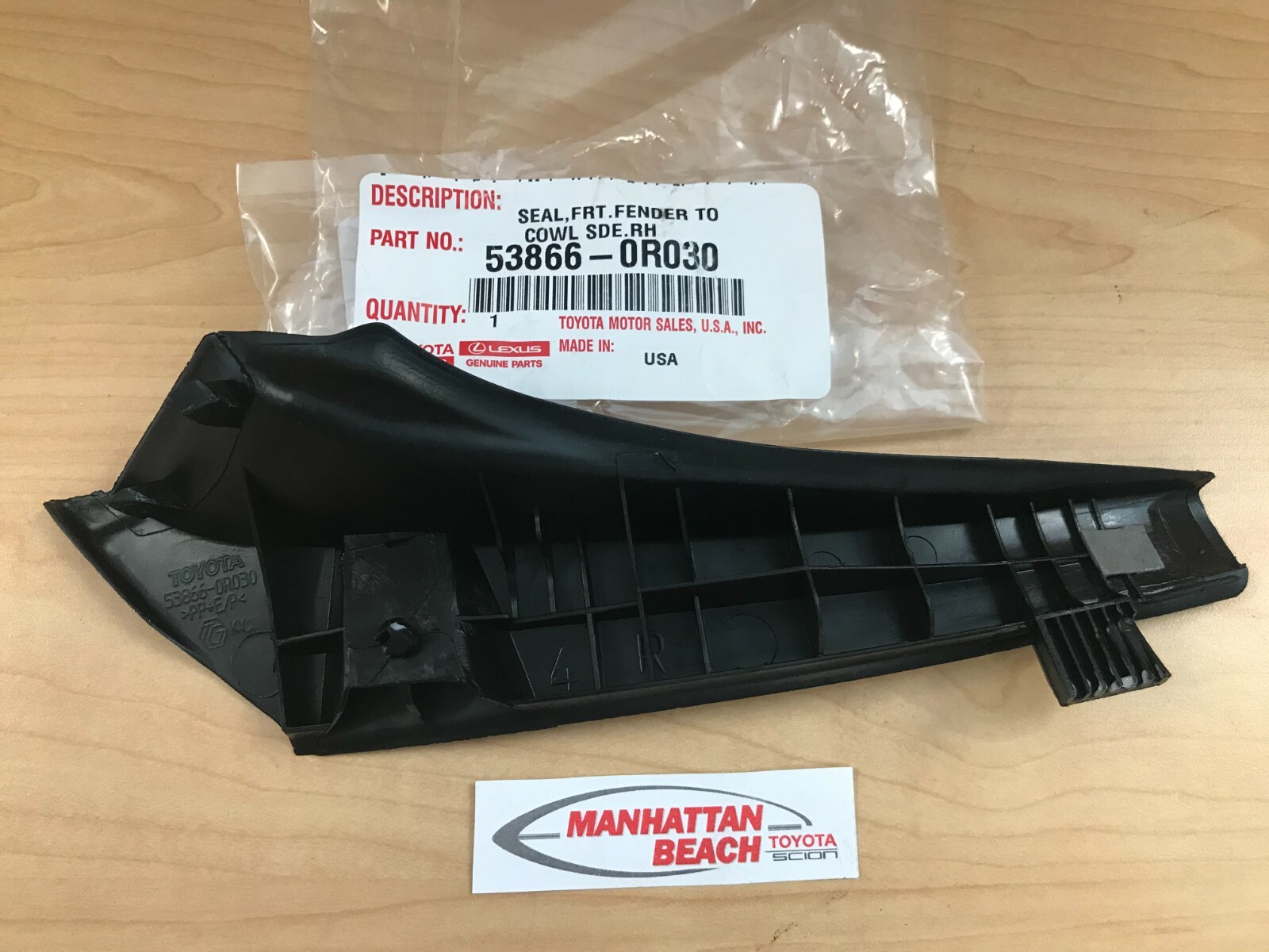 13-18 RAV4 NEW GENUINE TOYOTA RIGHT FENDER TO COWL HOOD SIDE SEAL 53866 ...