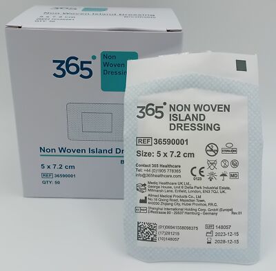 365 Adhesive Wound Dressings 5cm x 7.2cm - Pack of 50 - Sterile ...