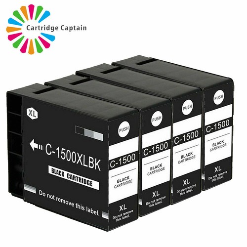4 Black Ink Cartridge PGI-1500XL For Canon MAXIFY MB2000 MB2050 MB3000 ...