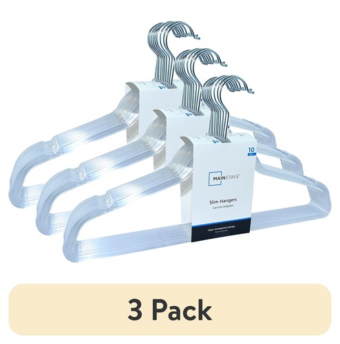 (3 pack) Plastic Hangers, Spacing Saving Slim Swivel Clothing Hangers ...