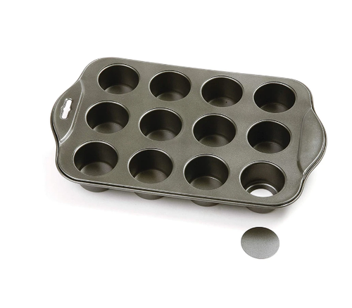 2Pcs MINI MUFFIN CHEESECAKE PAN With Removable Bottom 12 Cavity Cupcake ...
