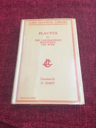 Plautus IV The Carthaginian Lobe Classical Library 1959 | eBay
