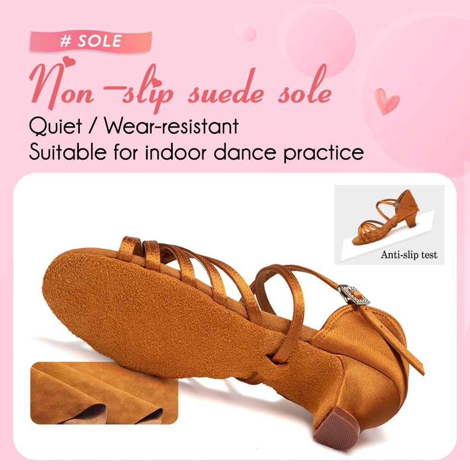 Scarpe Da Ballo Latino Americano Donna Con Punta Aperta Scarpe Danza ...