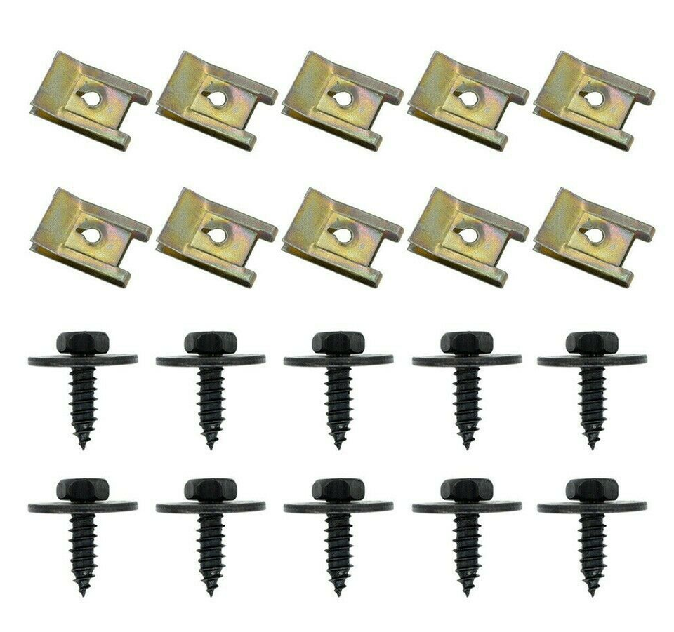 (USA)20X Metal Car Screw Body Fender Bumper Retainer U Nut Clips Gasket ...