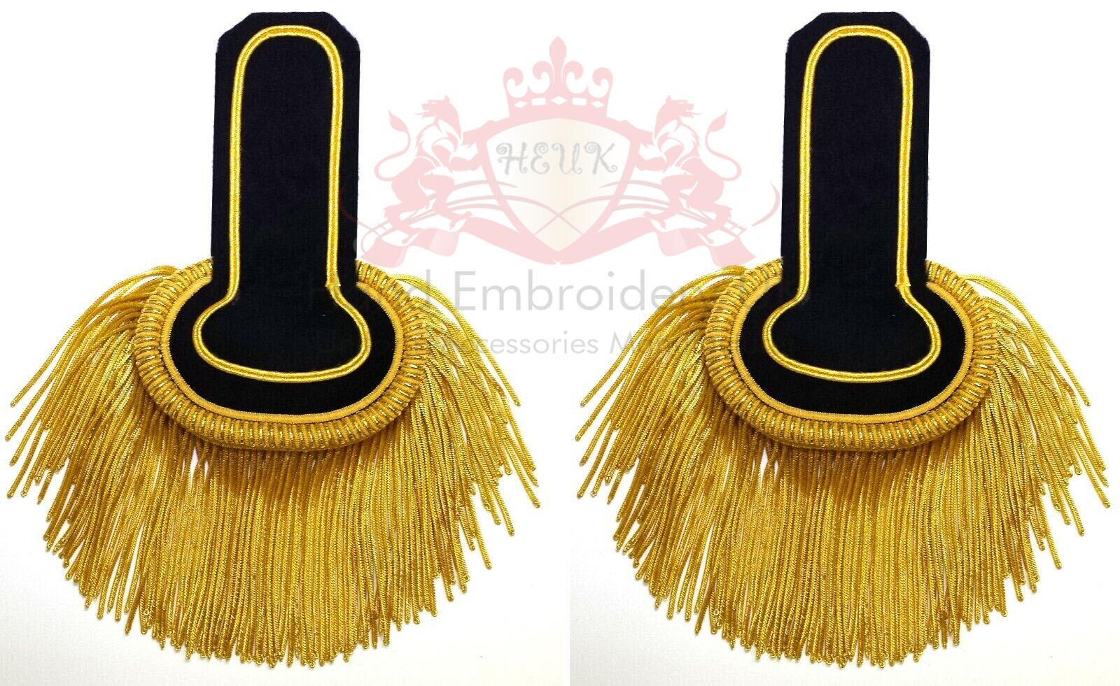 Shoulder Epaulette Black and Gold, Marching Band Epaulette, Fringe ...