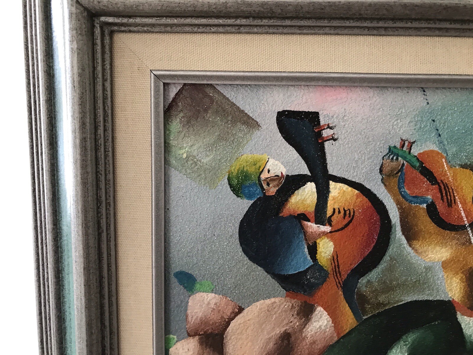 Vintage Rare Abstract artist M. Chapot Acrylic oil art Canvas Painting ...