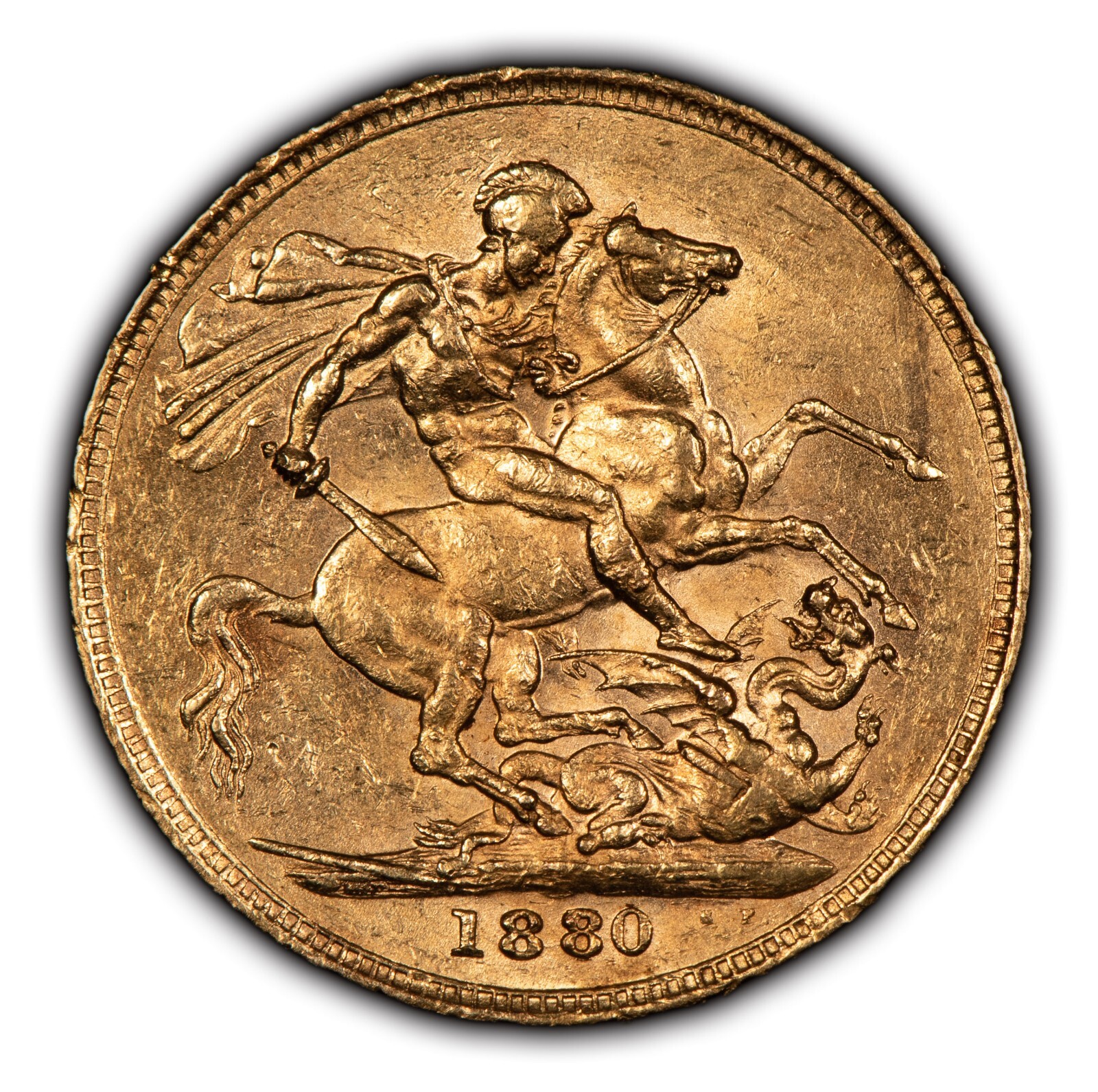 1880 Great Britain Sovereign Gold Coin - Luster - AU - .2355 AGW ...