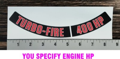 Chevy Turbo-Fire Black Air Cleaner sticker decal * ANY HP * 8.3"x2.1 ...