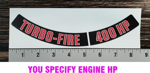 Chevy Turbo-Fire Black Air Cleaner sticker decal * ANY HP * 8.3"x2.1 ...