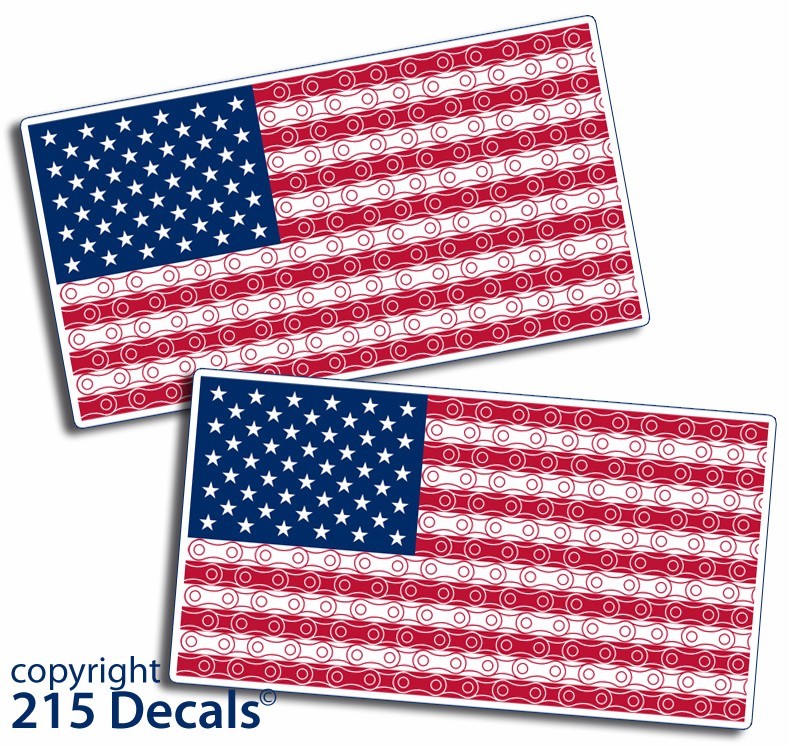 USA Chain American Flag Sticker Motorcycle Cycling Window Bumper Decal ...