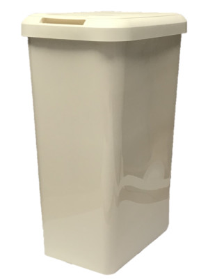 45 Litre Touch Top CREAM Kitchen Bin Rubbish Waste Dustbin Rectangle ...