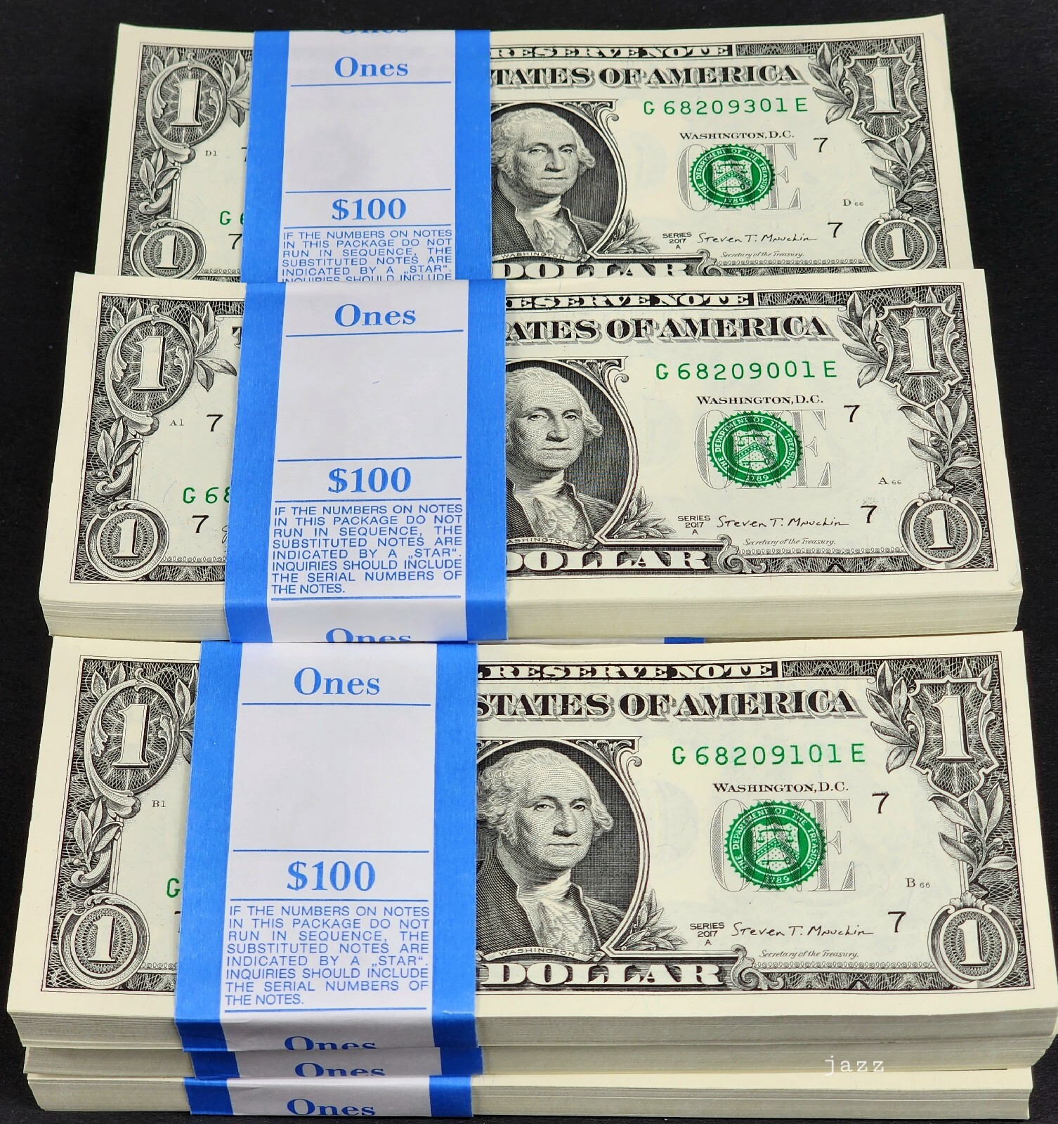 FULL STRAP SERIES 2017A 100x$1 ONE DOLLAR "G" CHICAGO UNC. BEP BRICK ...