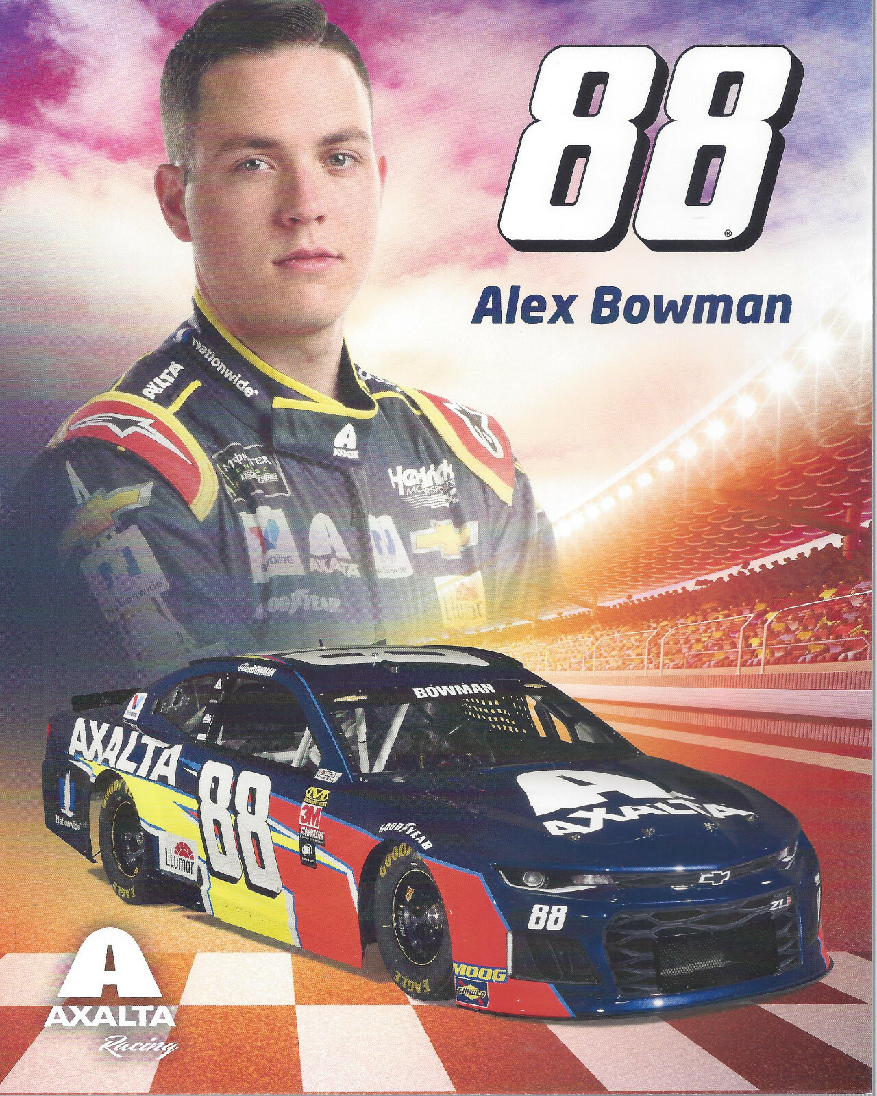 2019 ALEX BOWMAN “AXALTA” #88 NASCAR MONSTER ENERGY POSTCARD | eBay