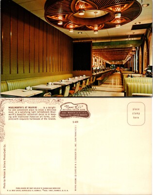Woolworths Restaurant Interior Booths Waikiki Honolulu Hawaii HI ...