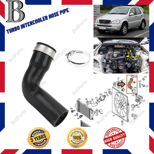 Turbo Intercooler Hose Pipe for Mercedes Benz M CLASS W163 ML 270 CDI ...