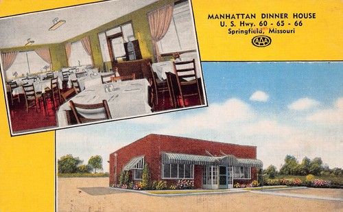 Springfield MO-Missouri, Manhattan Dinner House Restaurant Vtg Postcard ...