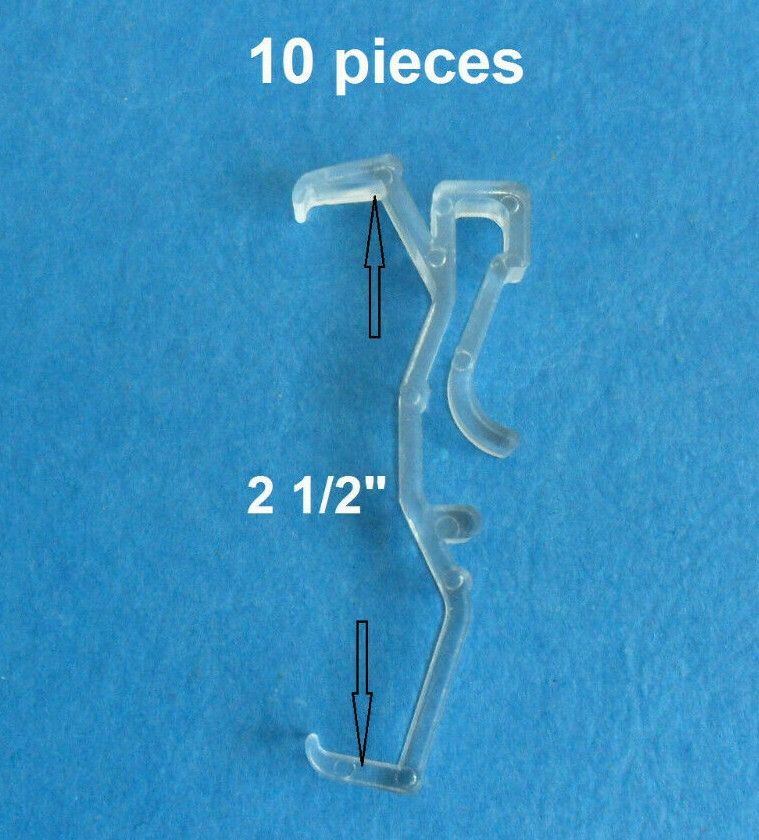 10 Pcs 2 1/2 Inch Clear Valance Clips For Horizontal Faux wood & Wood ...