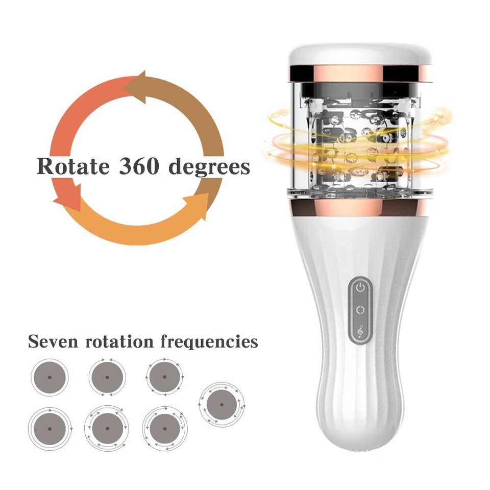 Handsfree Male Masturbator Cup Automatic Rotating Stroker Blow Job Sex ...