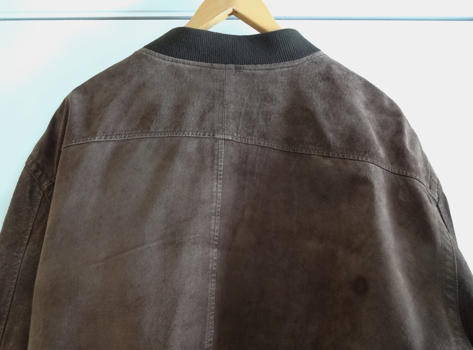 Vtg CLIPPER MIST BROWN LEATHER JACKET XL Londontown Suede Lined Cuff ...