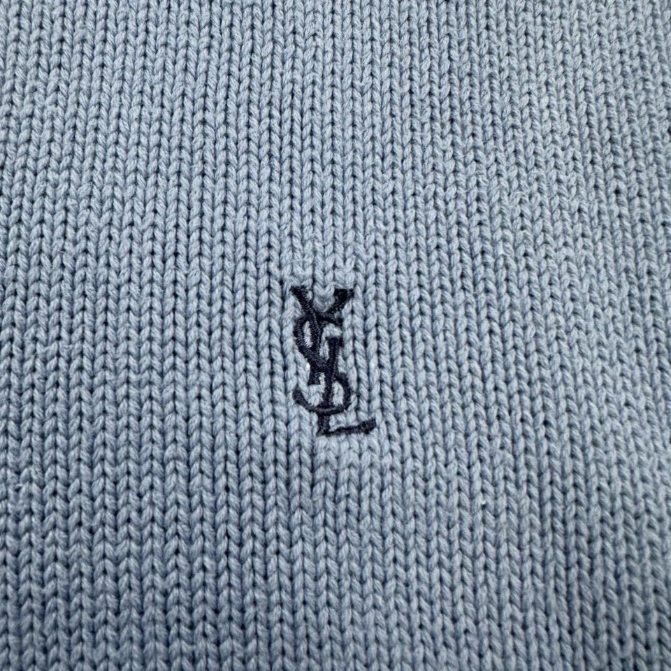 Yves Saint Laurent YSL Vintage Knitted Jumper - Embroidered Logo ...