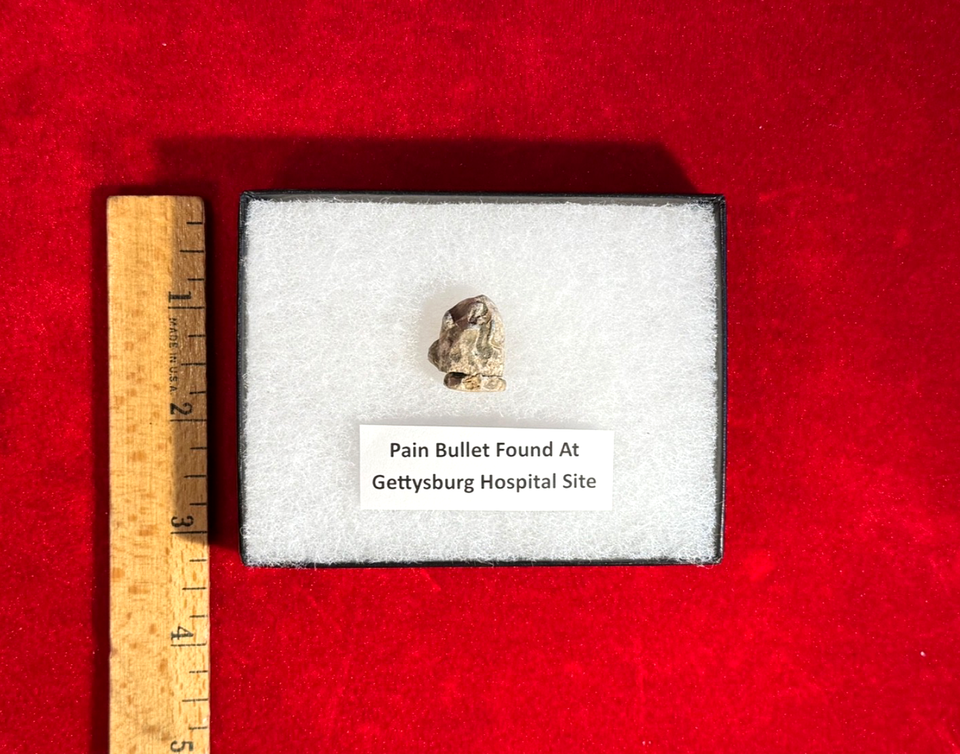 ORIG CIVIL WAR PAIN BULLET W / VISIBLE TEETH MARKS / FOUND GETTYSBURG ...