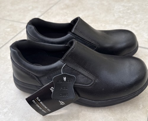 NWT Safe T Step Slip Resistant Slip-On Shoes Black Mens Sz 7 W Work ...