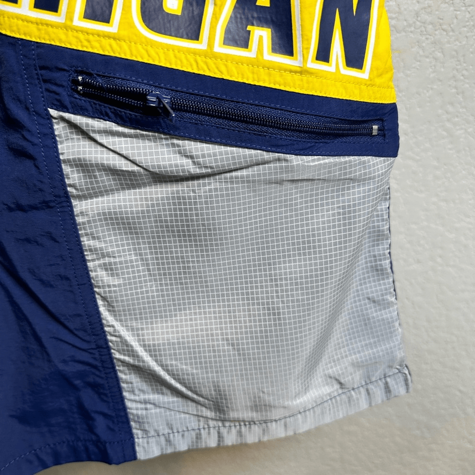 NWT Mitchell & Ness Men’s Michigan Wolverines Yellow Blue Shorts NCAA ...
