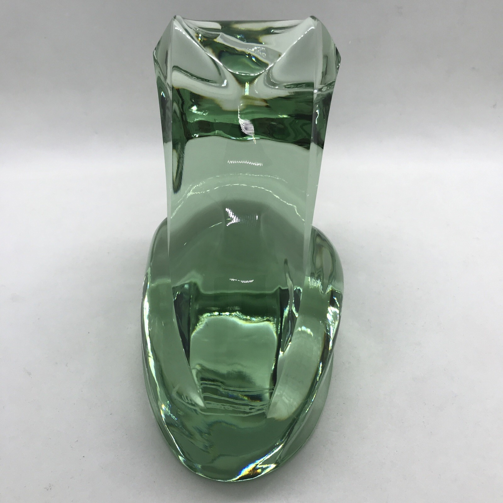 RARE! VTG Moser Green Clear Glass Cubism Style Frog Figurine ...