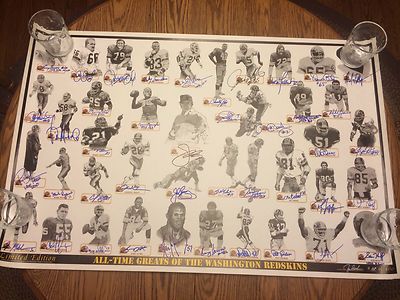 Washington Redskins NFL RARE Signed Autographed Poster Print, 43 ...