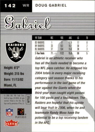 2006 Ultra Football Card #142 Doug Gabriel Oakland Raiders | eBay